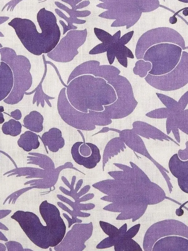 La DoubleJ Wildbird-print Linen Napkins - Purple