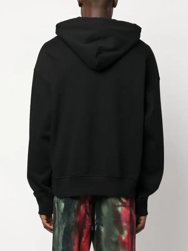 Versace Logo-print Cotton Hoodie - Black