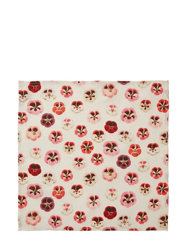La DoubleJ Micro-pansy Print Linen Napkins