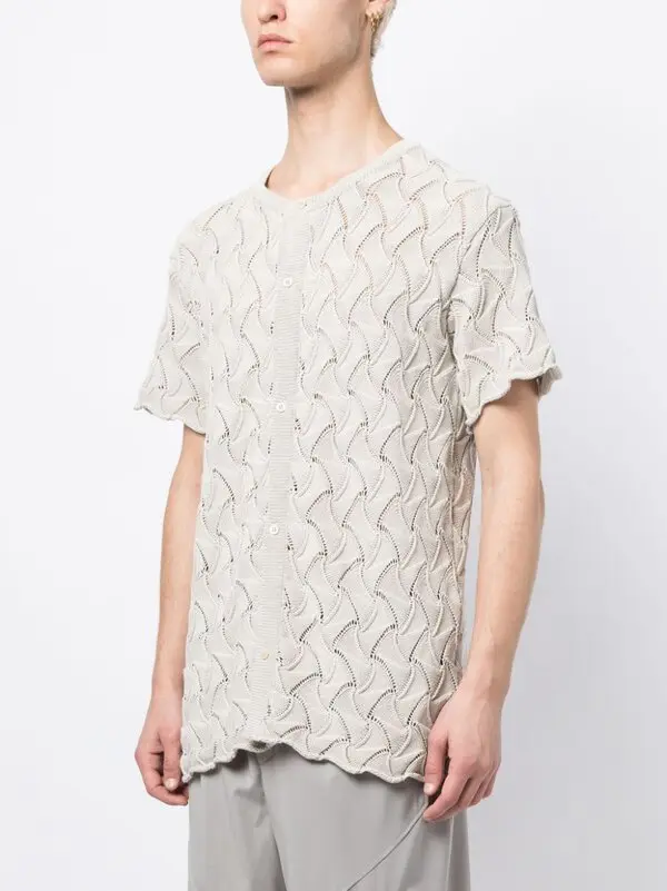 ROBYN LYNCH Wave Cotton Cardigan - Grey