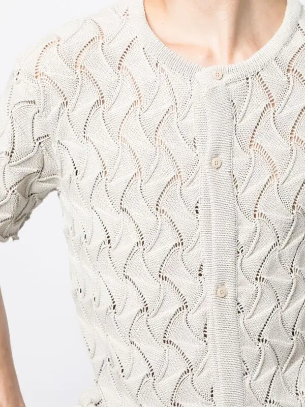 ROBYN LYNCH Wave Cotton Cardigan - Grey