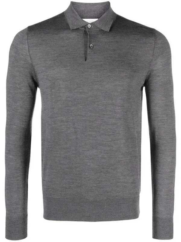 BALLANTYNE Fine-knit Wool Polo Shirt