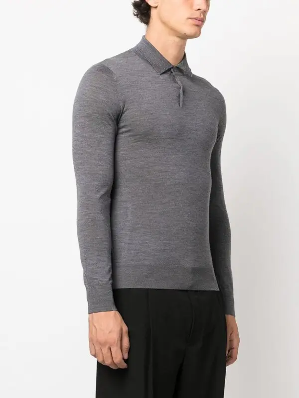 BALLANTYNE Fine-knit Wool Polo Shirt