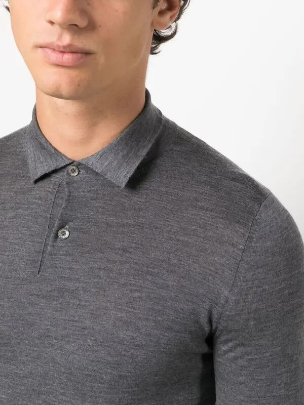 BALLANTYNE Fine-knit Wool Polo Shirt