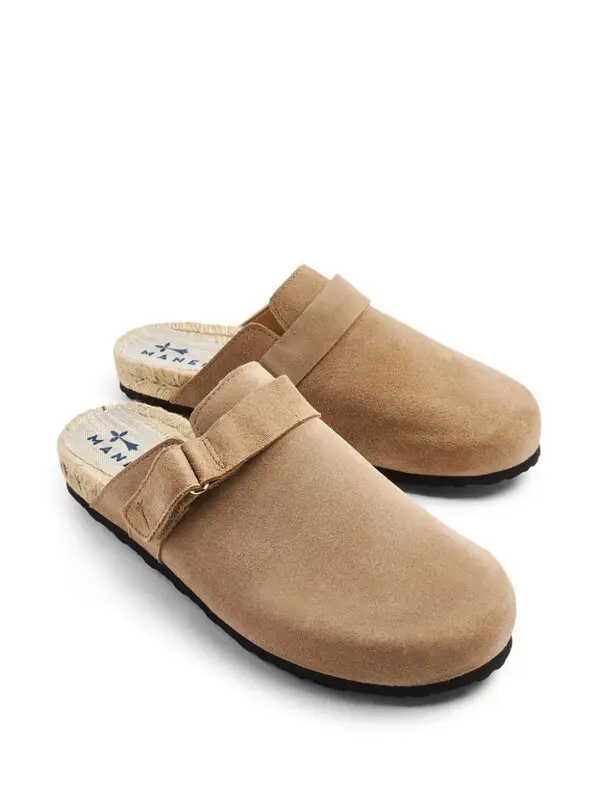 Manebí Logo-debossed Suede Slippers - Neutrals