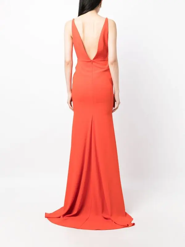 Alex Perry Plunge-neck Fishtail Gown
