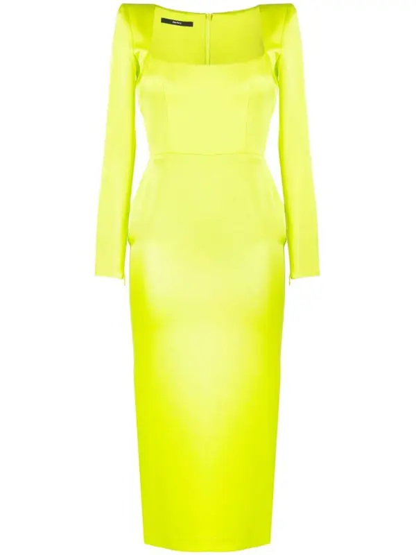 Alex Perry Square-neck Midi Dress - Green