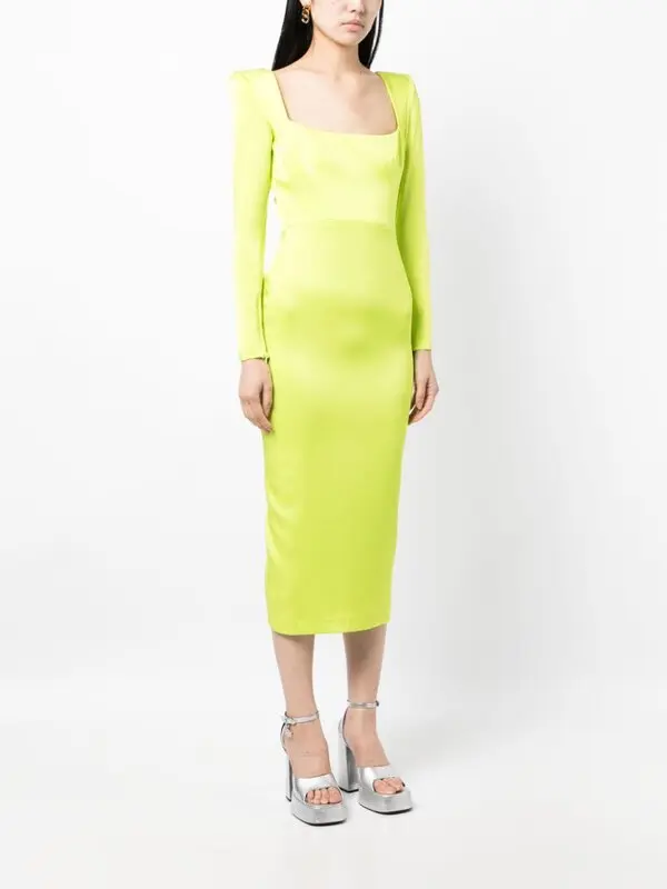 Alex Perry Square-neck Midi Dress - Green