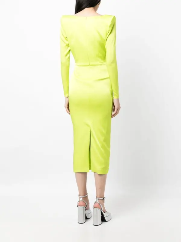 Alex Perry Square-neck Midi Dress - Green