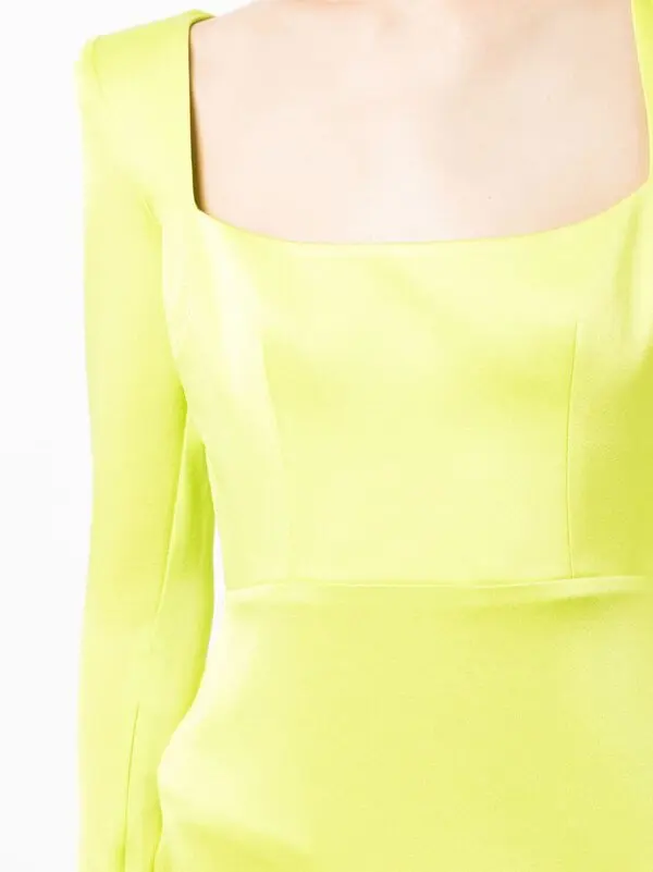 Alex Perry Square-neck Midi Dress - Green
