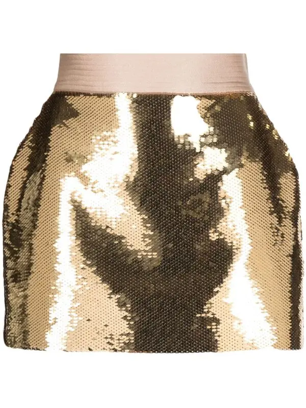 Alex Perry Sequin-embellished Mini Skirt - Gold
