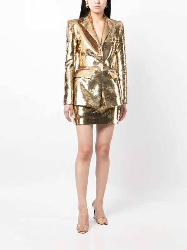 Alex Perry Sequin-embellished Mini Skirt - Gold