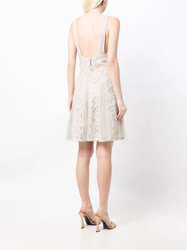 Elie Saab Bead-embellished Silk A-line Dress