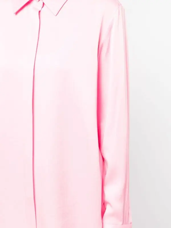 Alex Perry Satin Button-down Shirt - Pink