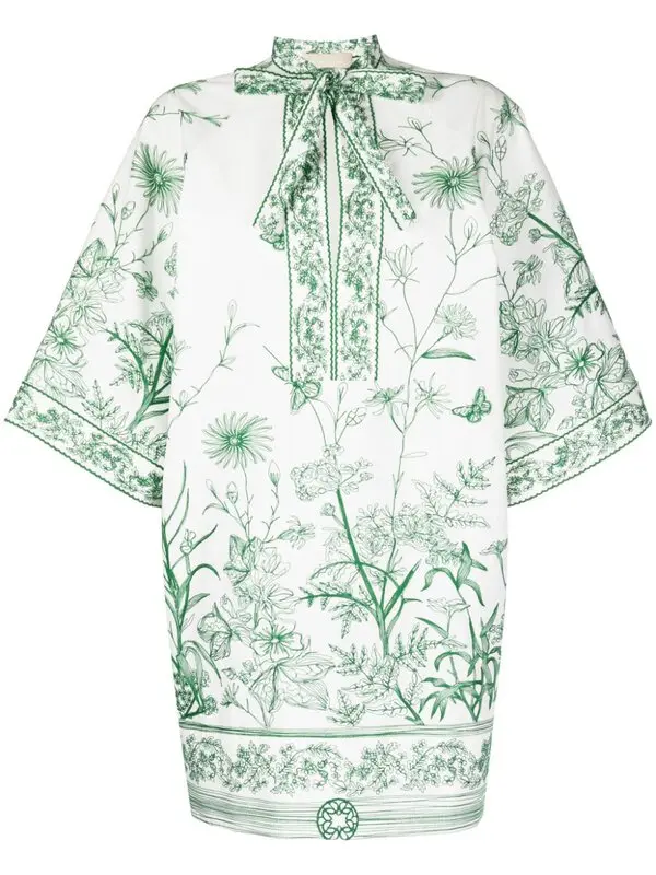 Elie Saab Embroidered Half-sleeves Dress