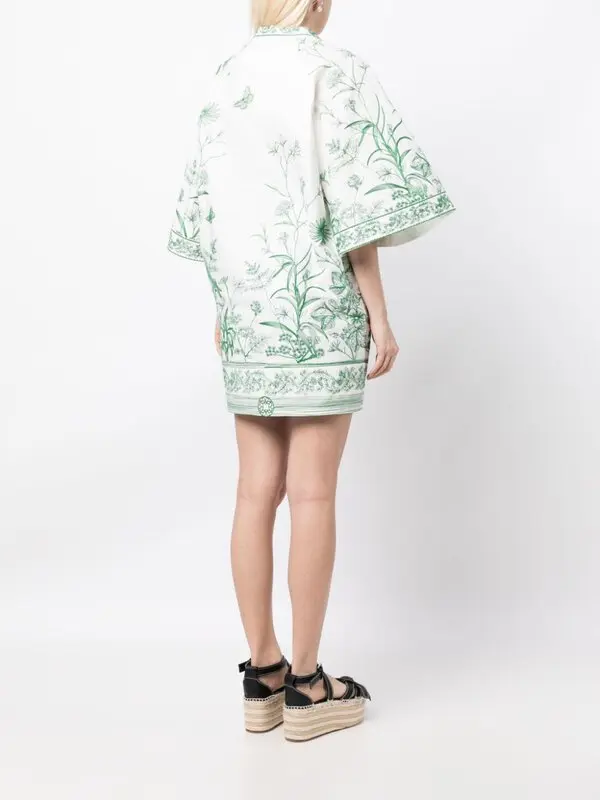 Elie Saab Embroidered Half-sleeves Dress