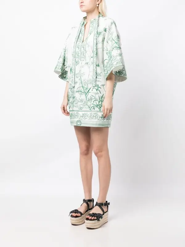 Elie Saab Embroidered Half-sleeves Dress