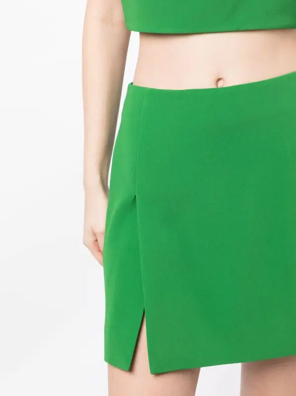 Elie Saab Slits Silk Mini Skirt