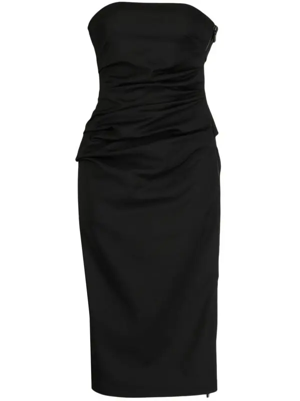 Maticevski Ruched Strapless Dress - Black