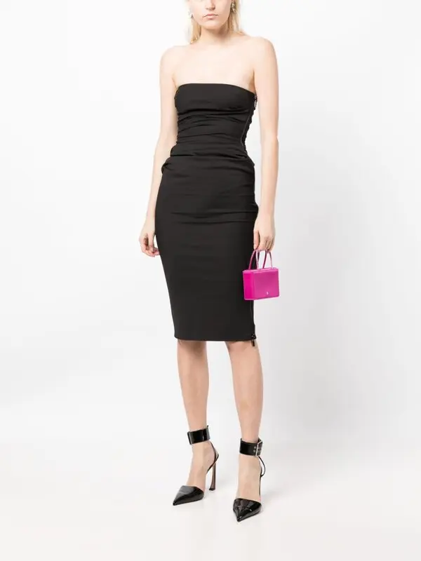 Maticevski Ruched Strapless Dress - Black