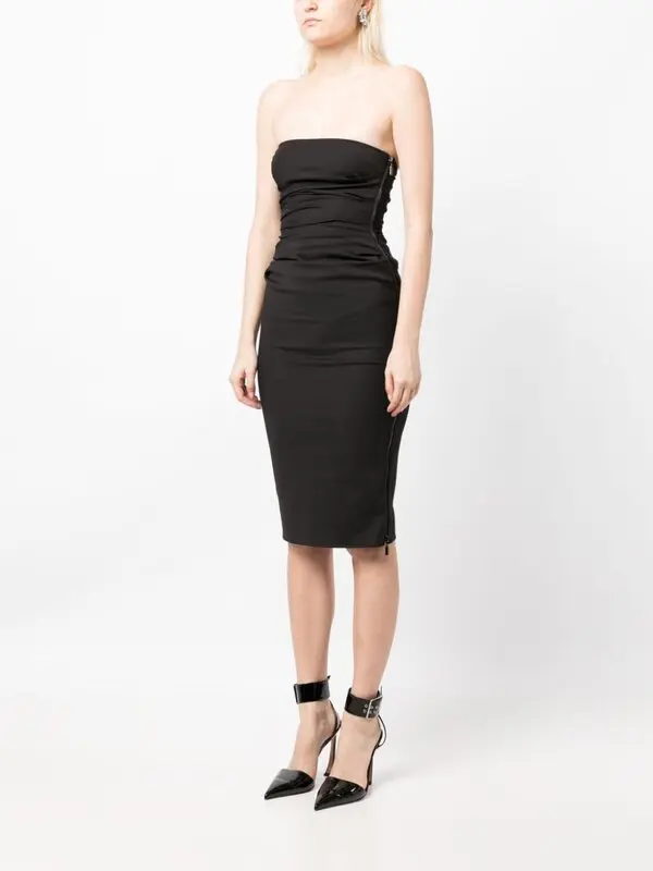Maticevski Ruched Strapless Dress - Black