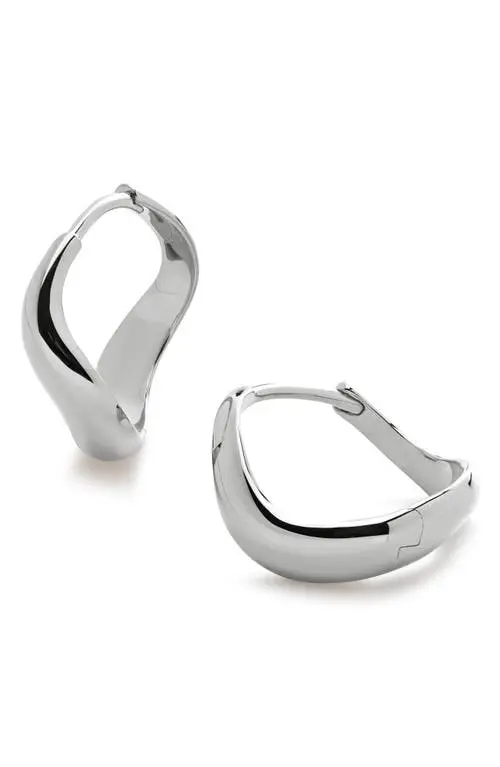 Monica Vinader Small Swirl Hoop Earrings - Silver