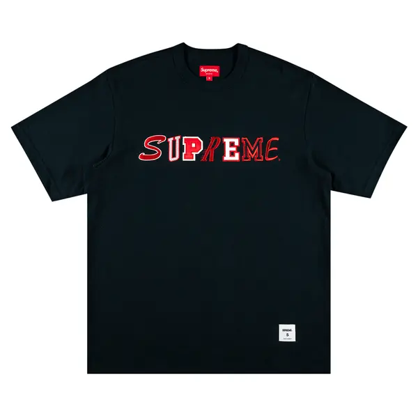 Supreme Collage Logo Short-sleeve Top 'navy - Blue
