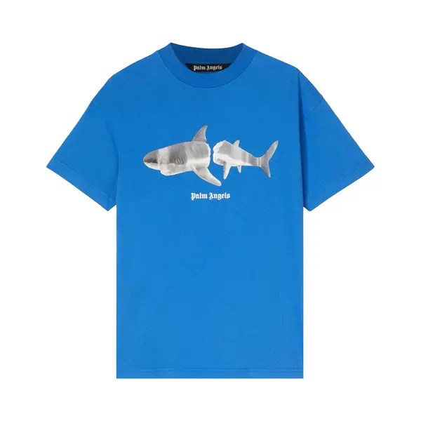 Palm Angels Shark Classic Tee /white - Blue