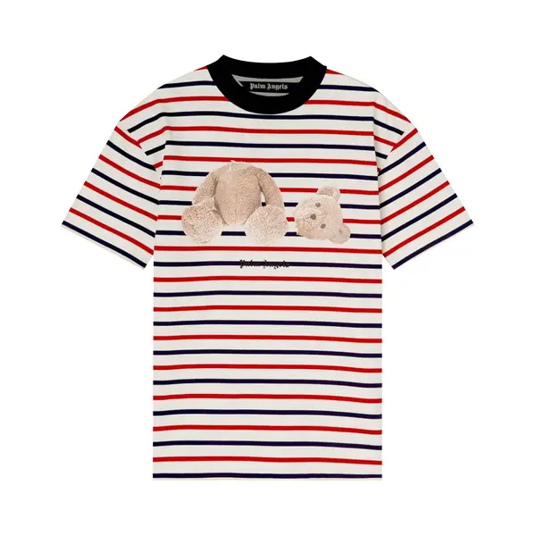 Palm Angels Pa Bear Stripes Classic Tee - Red