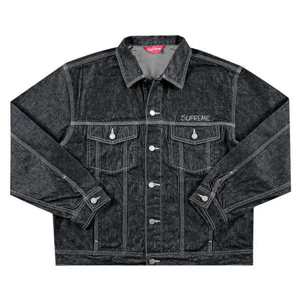 Supreme X Smurfs Denim Trucker Jacket - Black