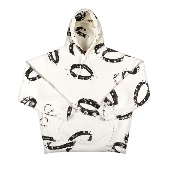 Supreme Studded Collars Hooded Sweatshirt - White