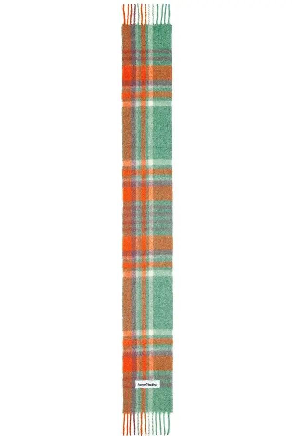Acne Studios Striped Scarf In Orange