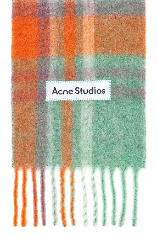 Acne Studios Striped Scarf In Orange