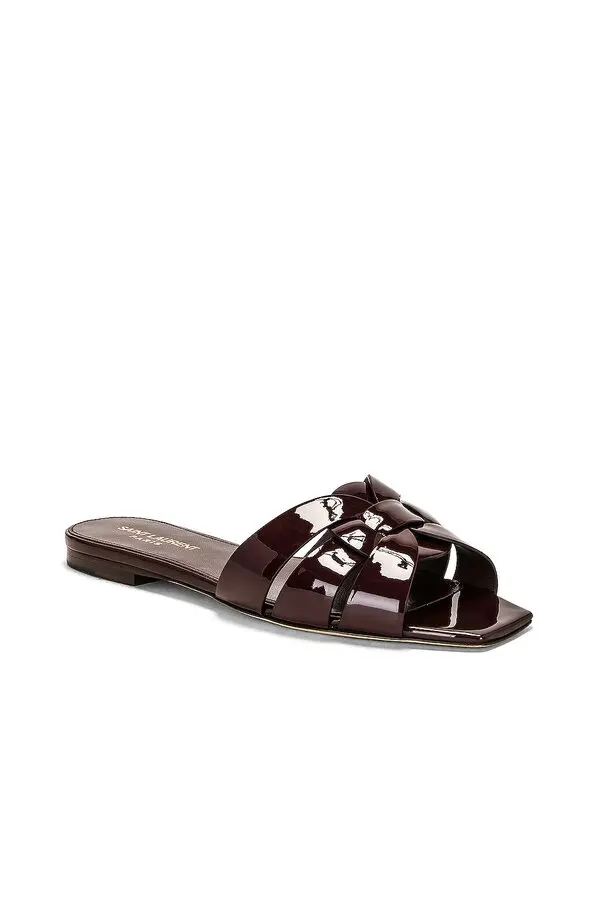 Saint Laurent Tribute Flat Sandal Barolo Editorialist