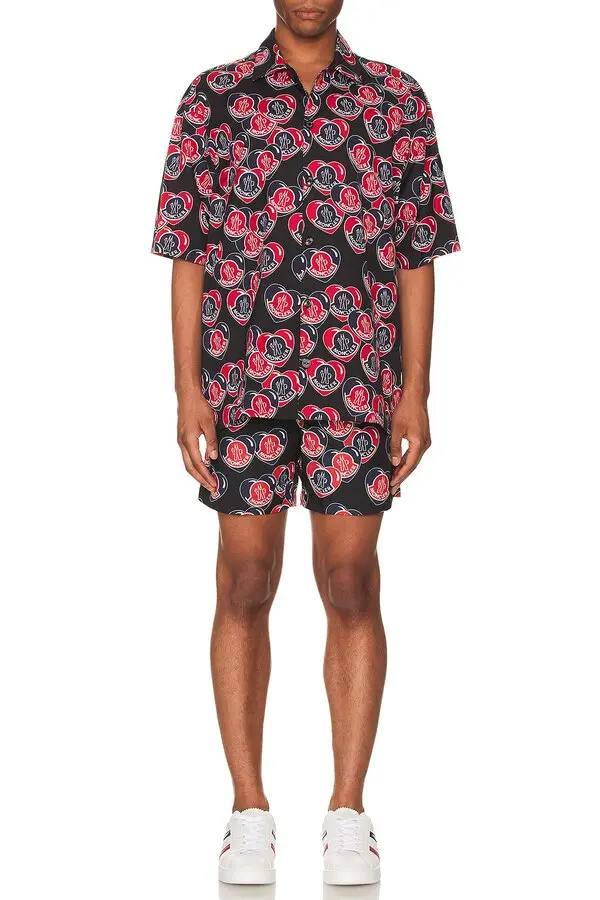 Moncler Shirt In Red - Multi
