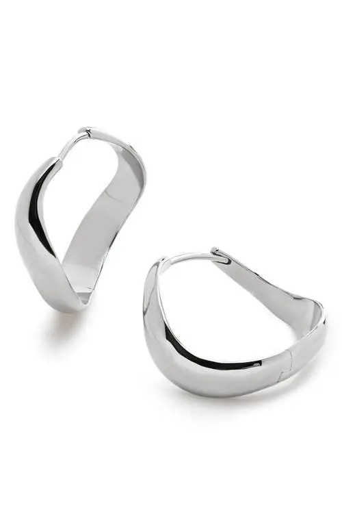 Monica Vinader Medium Swirl Hoop Earrings - Sterling Silver