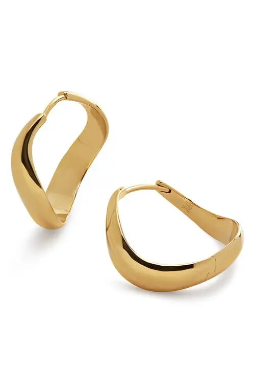 Monica Vinader Medium Swirl Hoop Earrings - 18ct Gold Vermeil