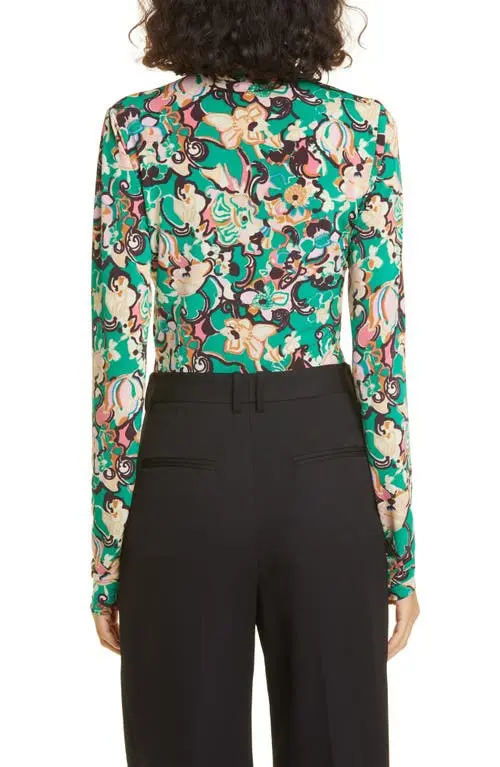 A.L.C. James Floral Print Turtleneck Top