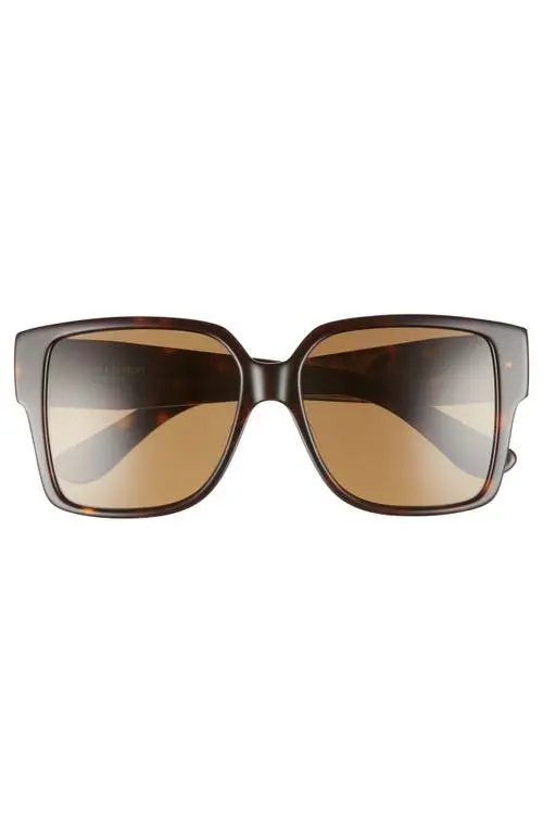 Saint Laurent 55mm Square Sunglasses - Havana/Havana/Brown  display picture 3