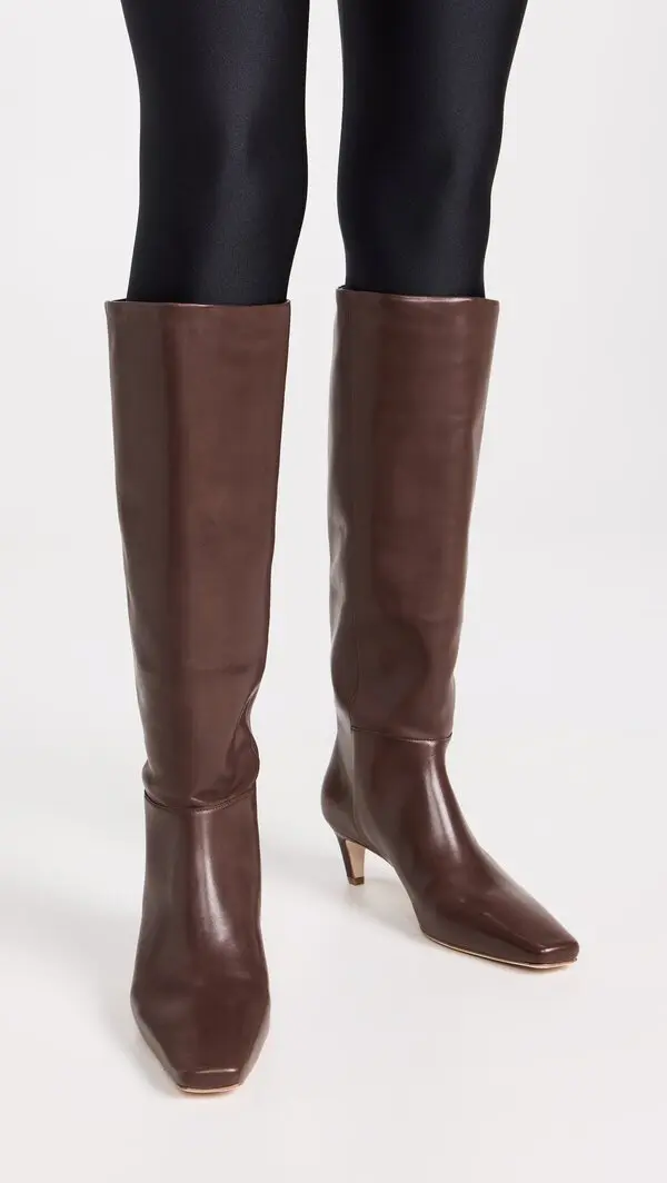 REFORMATION Remy Knee High Boots - Chestnut