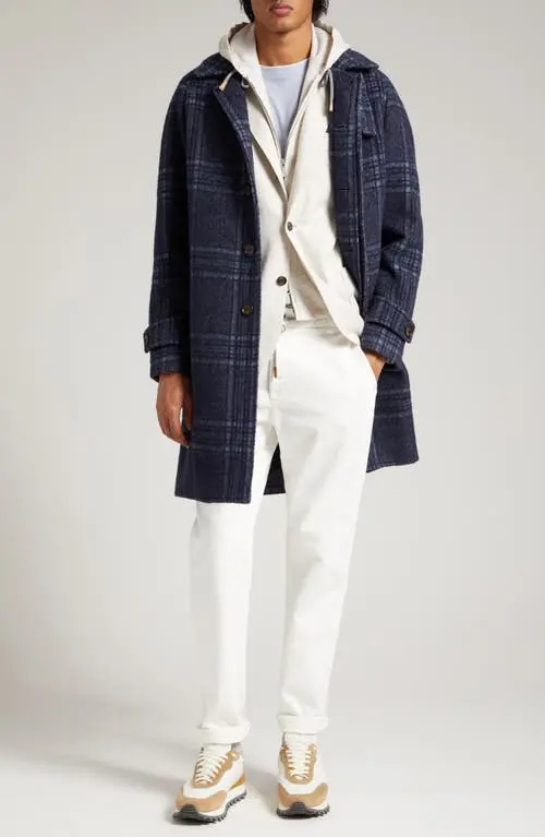 Eleventy Brushed Jersey Sport Coat With Removable Hooded Bib