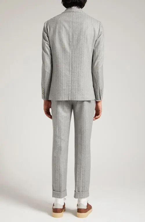Eleventy Herringbone Virgin Wool Suit