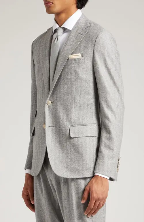 Eleventy Herringbone Virgin Wool Suit