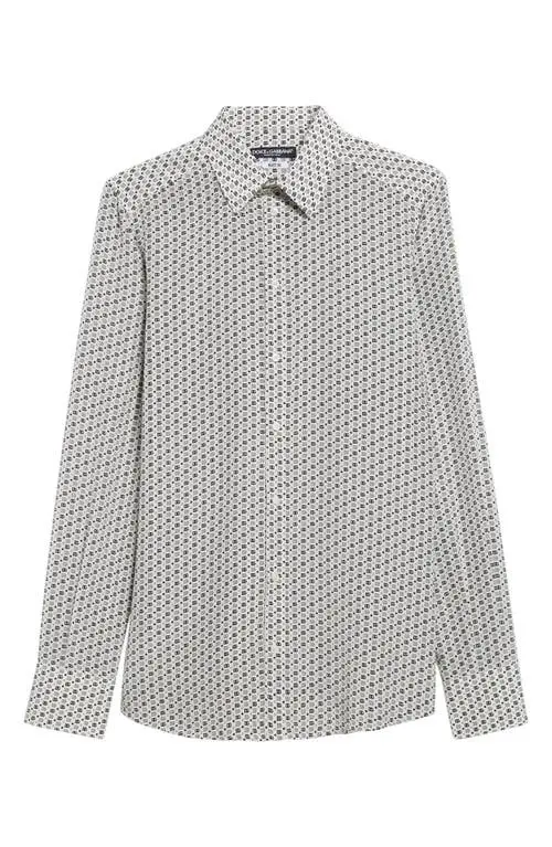 Dolce & Gabbana Dg Monogram Print Silk Button-up Shirt