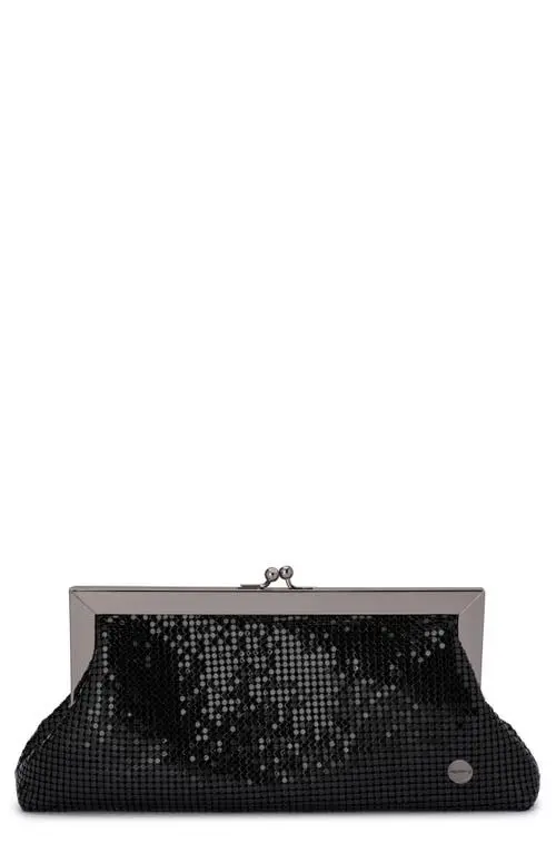 OLGA BERG Zara Mesh Frame Clutch - Black