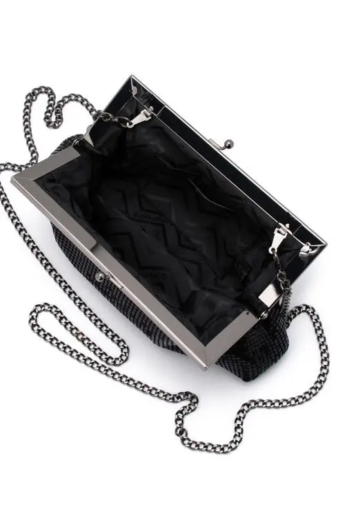 OLGA BERG Zara Mesh Frame Clutch - Black