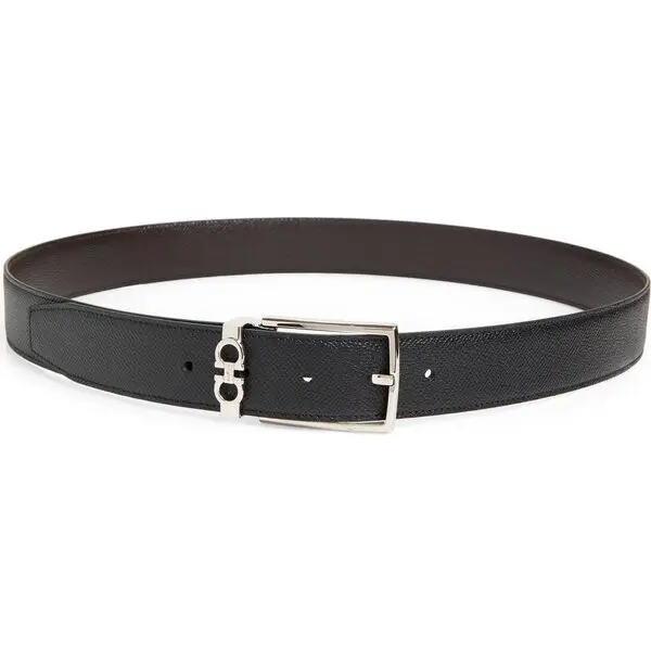 FERRAGAMO Reversible Leather Belt - Nero