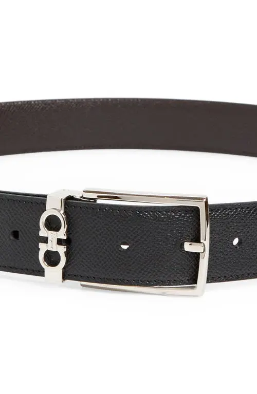 FERRAGAMO Reversible Leather Belt - Nero