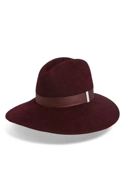 GIGI BURRIS MILLINERY Requiem Velour Felt Fedora - Ruby