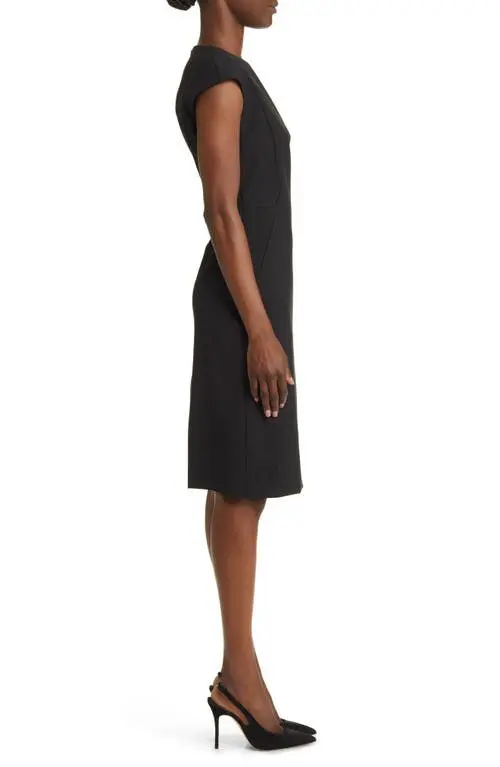 BOSS Dironah Virgin Wool Sheath Dress - Black